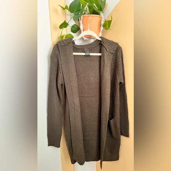Sweaters | Forest Green Cardigan With Hoodie | Poshmark